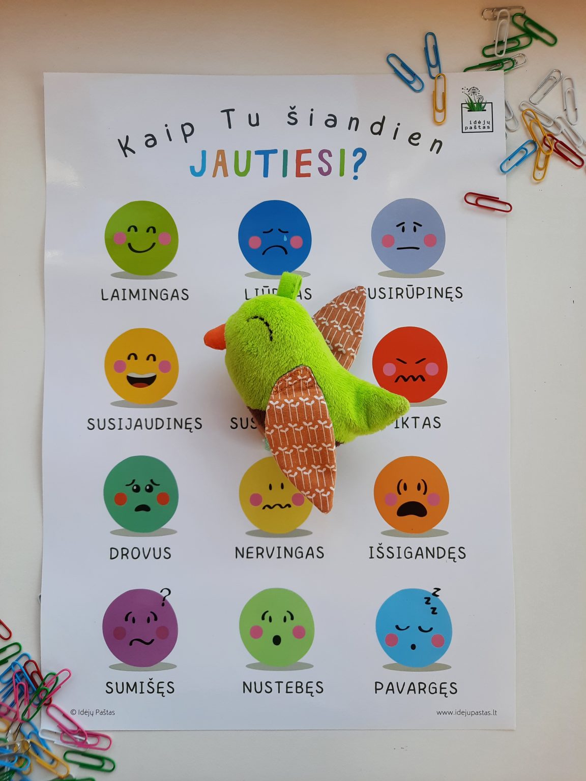 Plakatas JAUSMAI IR EMOCIJOS A3 (popierinis) - Idėjų paštas